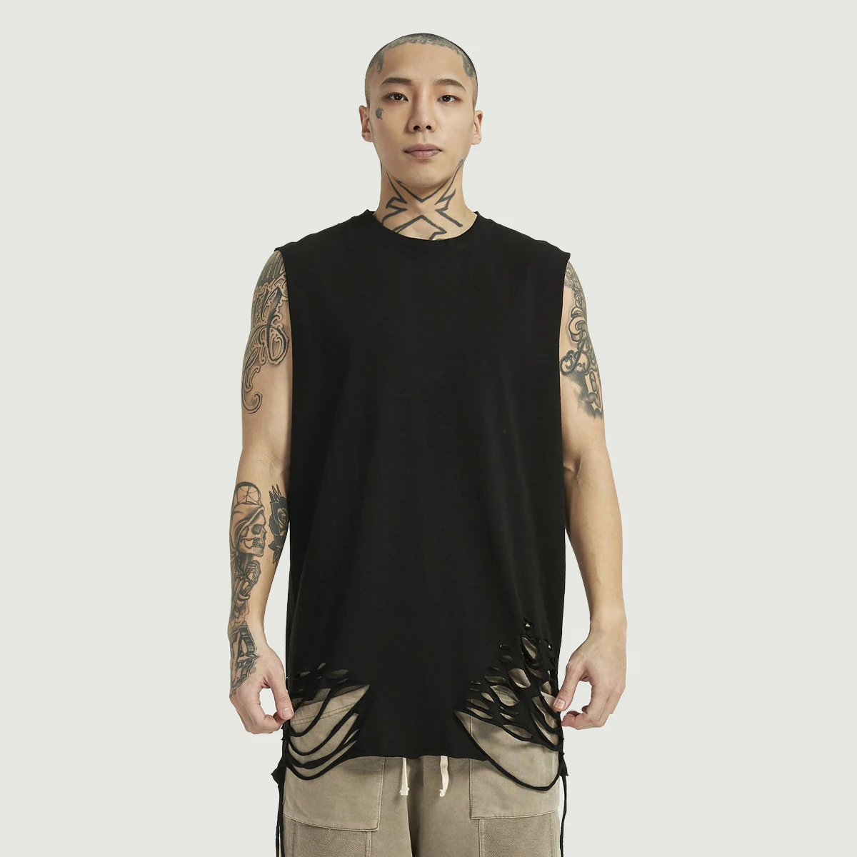 Unisex Ripped Longline Tank Top | PODpartner